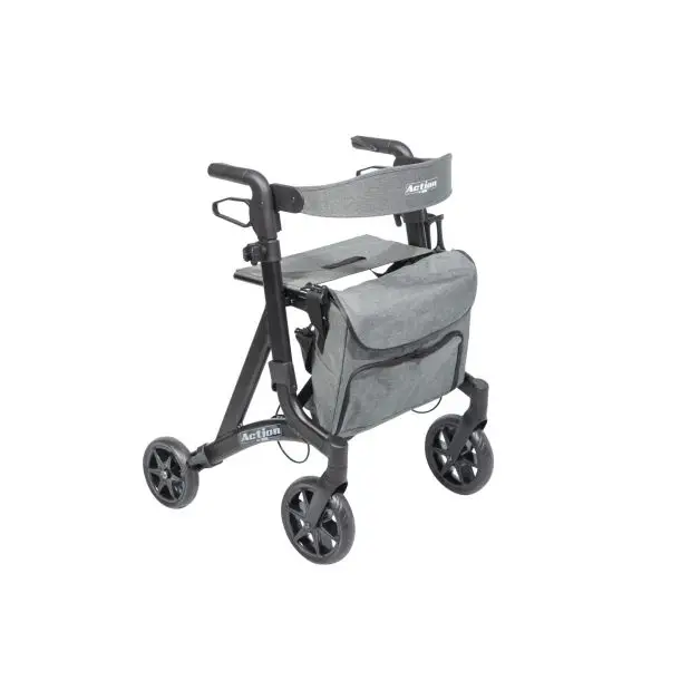Action Black Rollator Walker by MOBIAK – Supports up to 136 kg - Traumacare